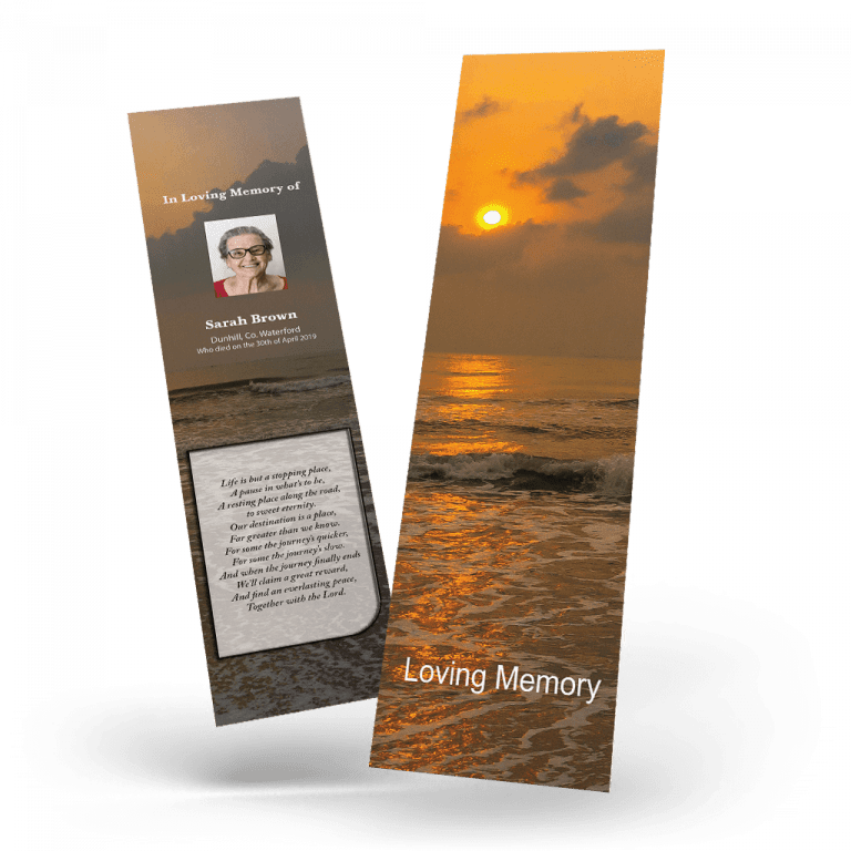 Memorial Bookmarks | Funeral Bookmarks | Order Online Ireland