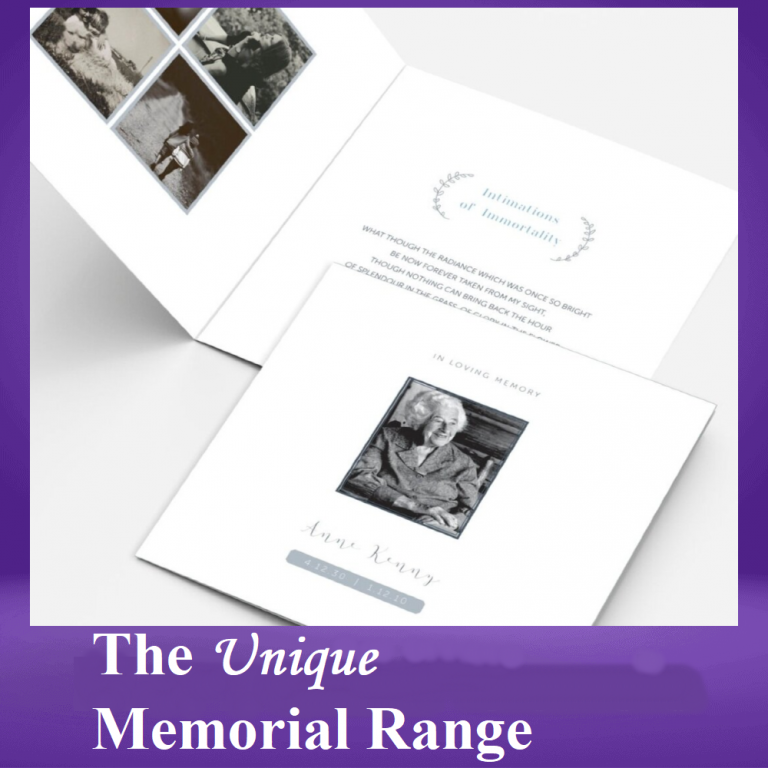 Unique Luxury Memorial Card Range - Personalised Memorial Cards Ireland ...