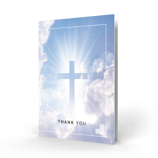Religious Cross Thank You Card - Acknowledgement Card